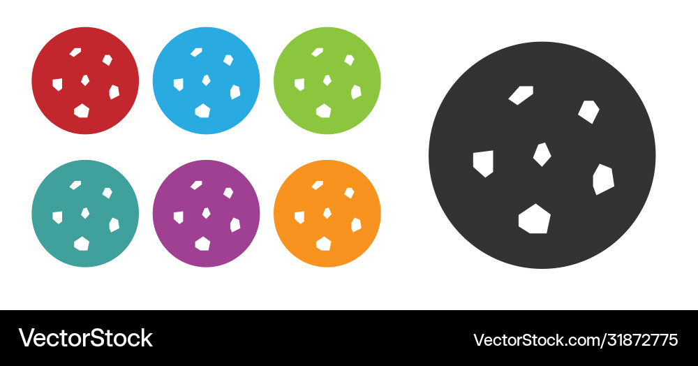 Black cookie or biscuit with chocolate icon Vector Image