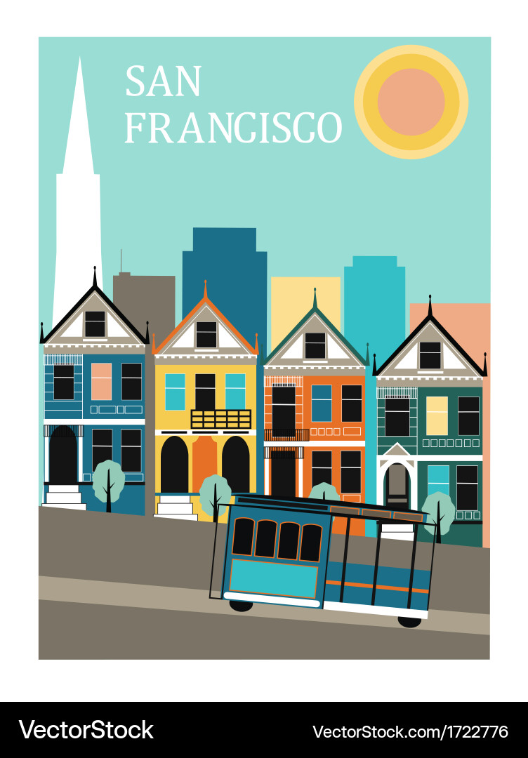 San Francisco California Royalty Free Vector Image