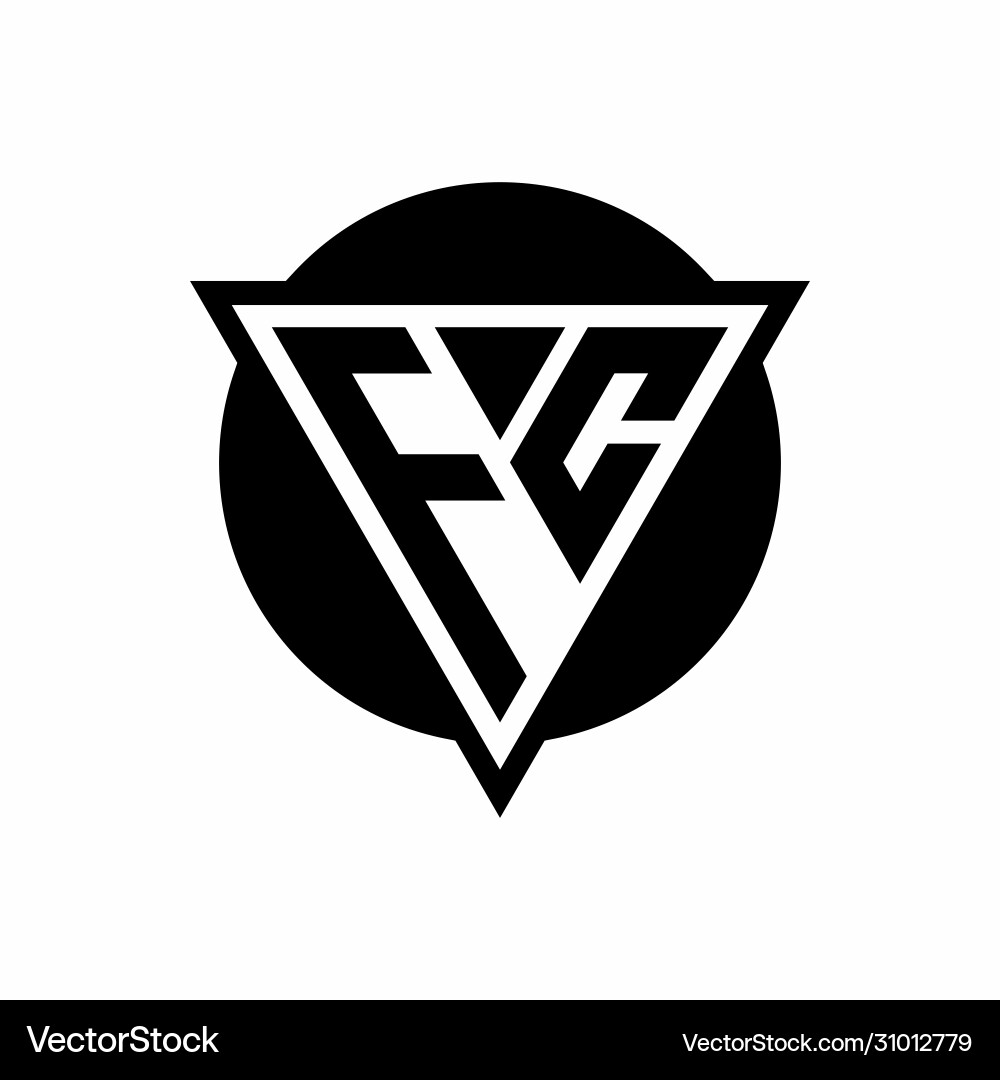 Fc logo with negative space triangle and circle Vector Image