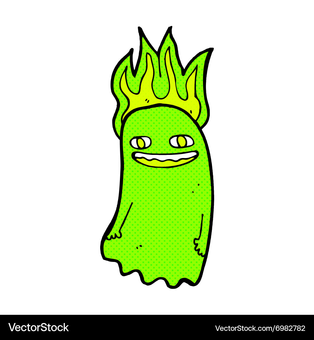 Funny comic cartoon ghost Royalty Free Vector Image