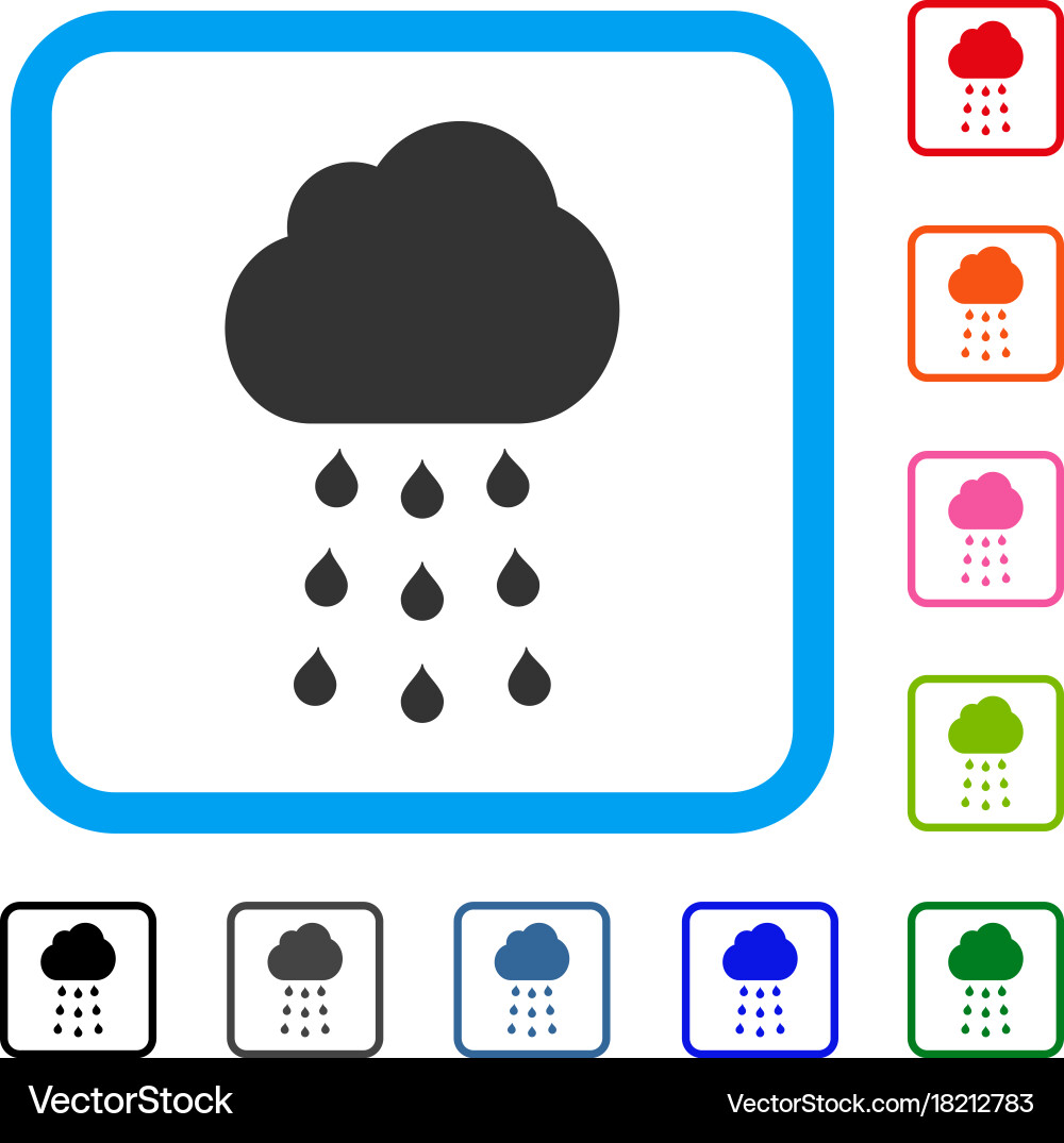 Rain cloud framed icon Royalty Free Vector Image