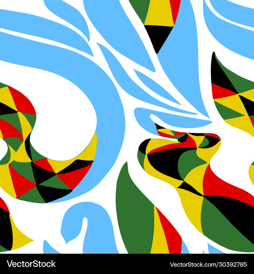 Abstract seamless pattern wavy shapes decorated Vector Image