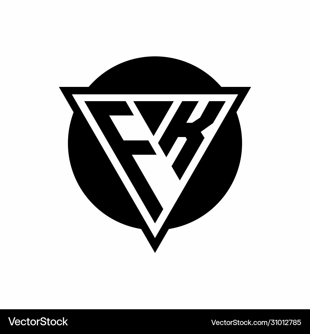 Fk logo with negative space triangle and circle Vector Image