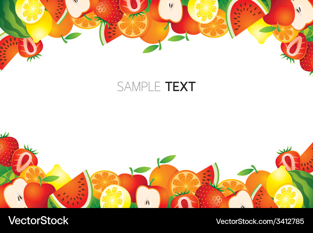 Mixed Fruits Frame Border Royalty Free Vector Image