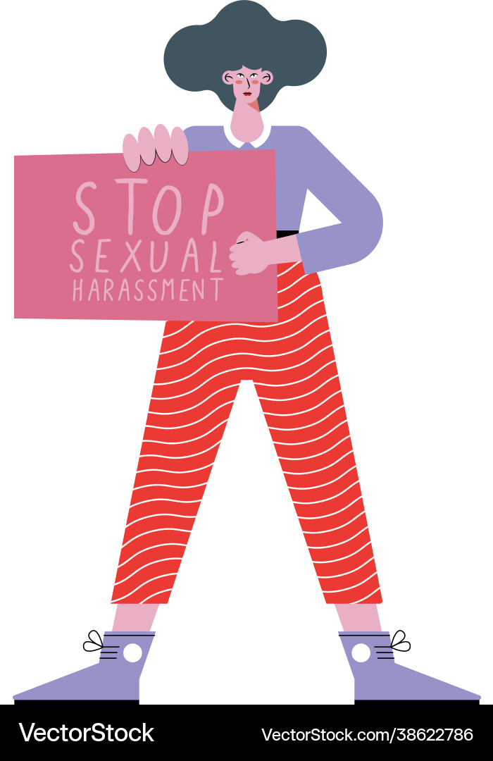 Sexual harassment female protester Royalty Free Vector Image