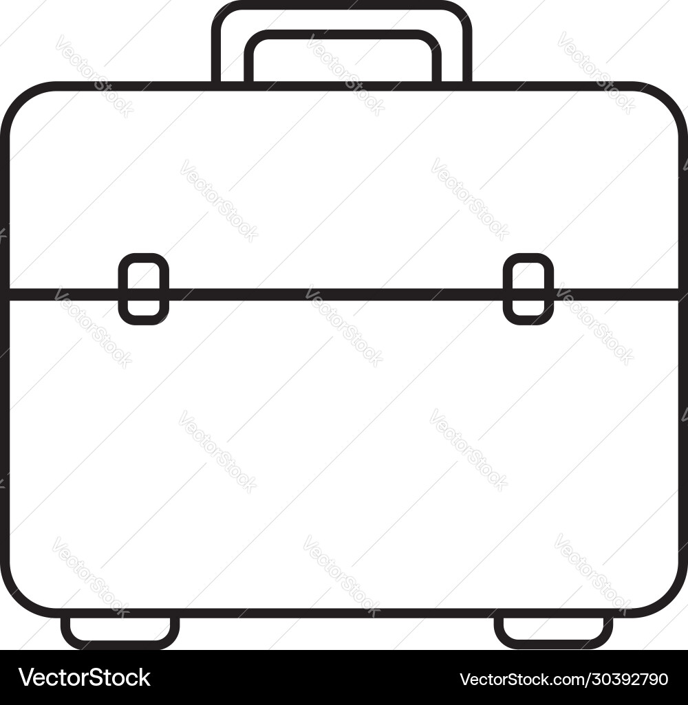 Briefcase bag icon outline isolated on white Vector Image