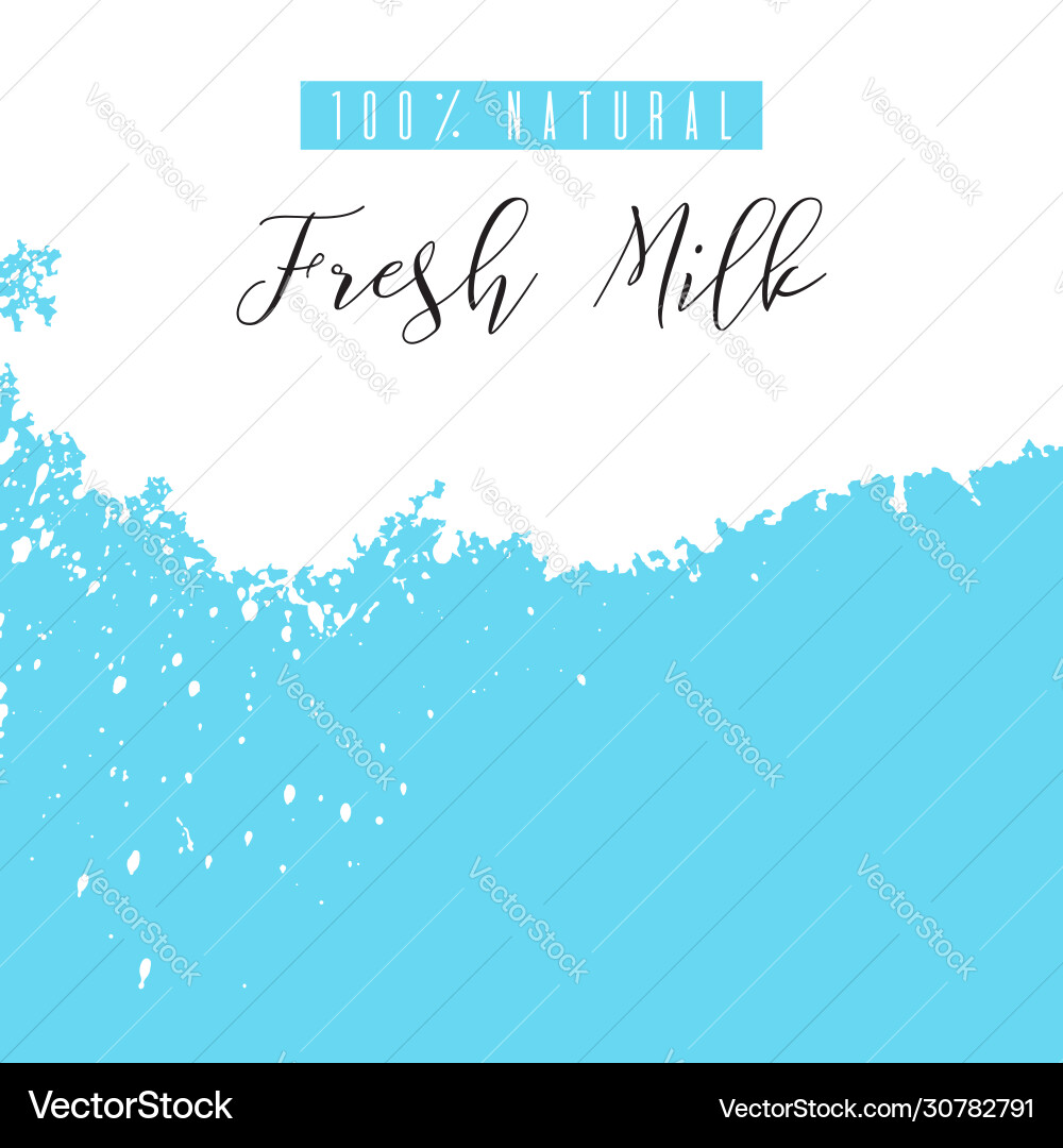 Dairy natural products fresh milk splash wave Vector Image