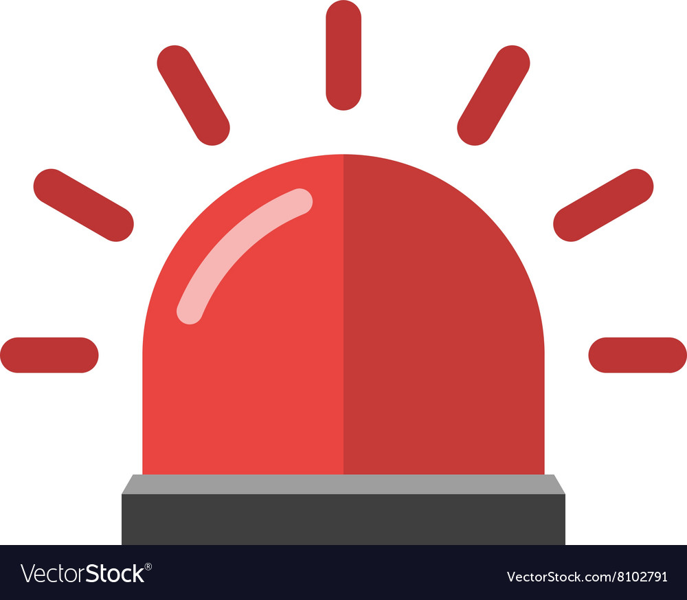 Police or ambulance red flasher siren alarm icon Vector Image
