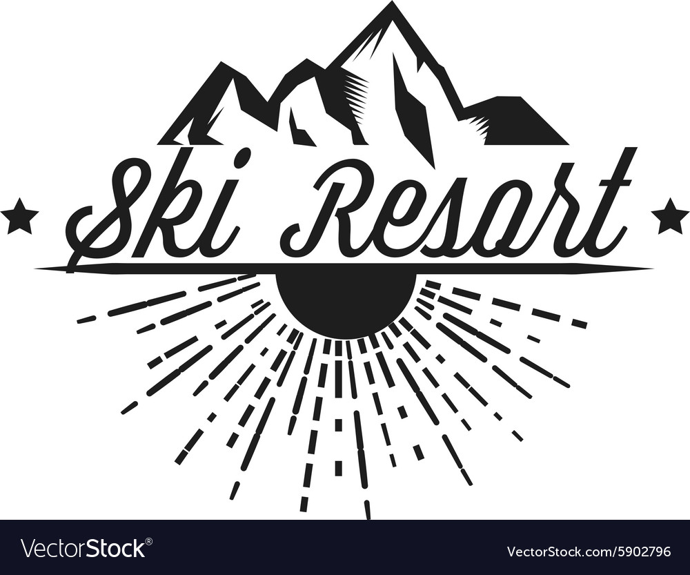 Logos of a ski resort adventure Royalty Free Vector Image