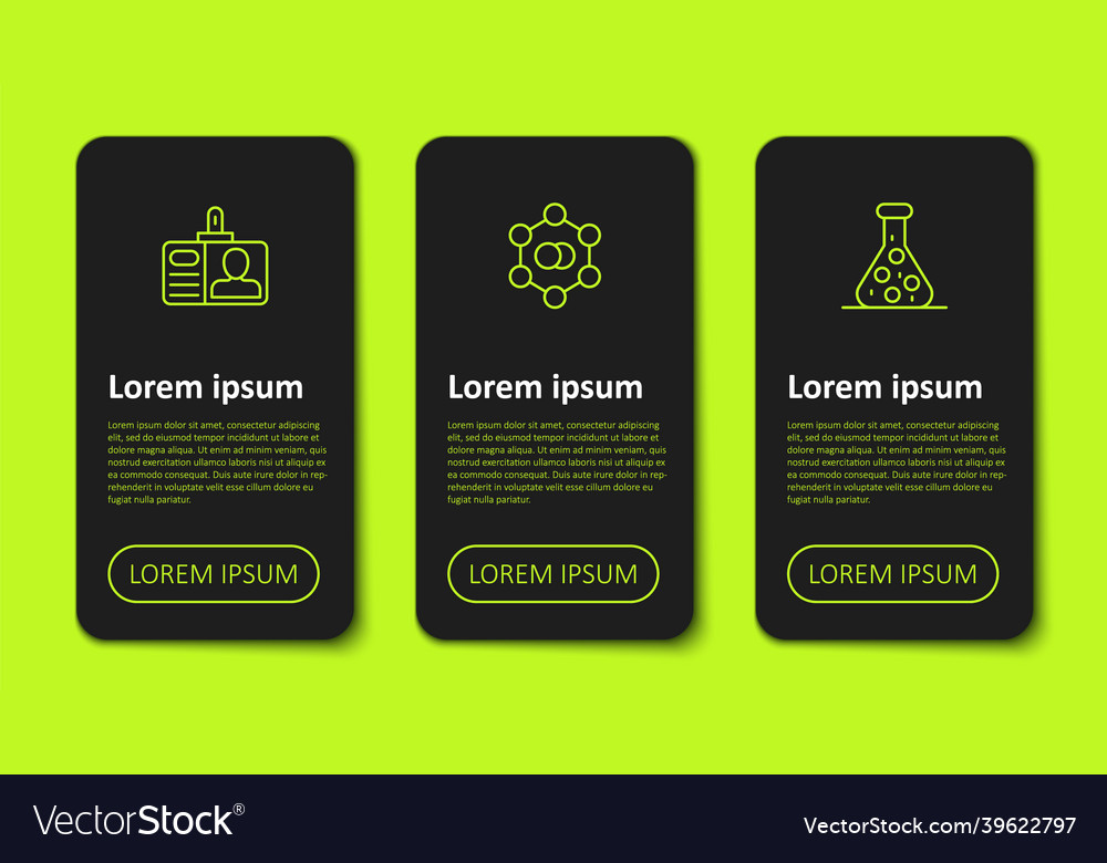 Set Line Identification Badge Molecule And Test Vector Image