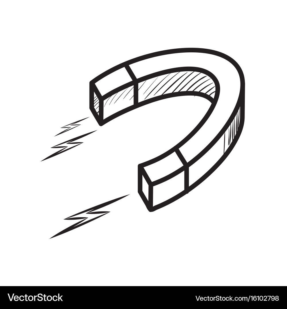 Sketch of a magnet Royalty Free Vector Image - VectorStock