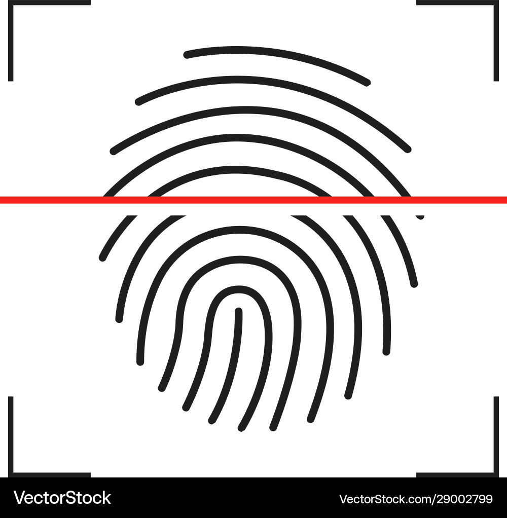 Laser scanning fingerprint digital Royalty Free Vector Image