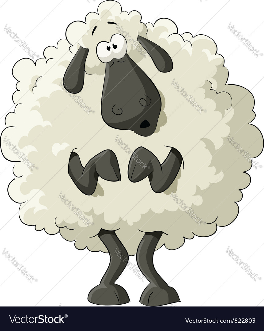 Scared sheep Royalty Free Vector Image - VectorStock