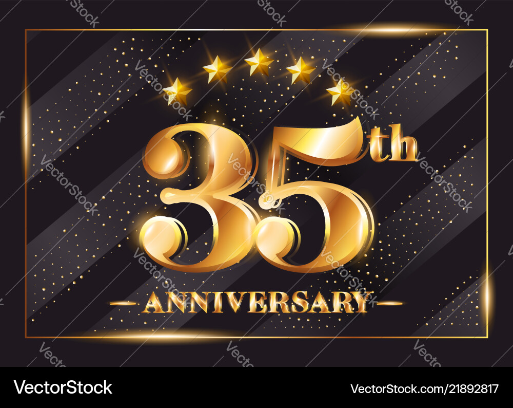 35 years anniversary celebration logo 35th Vector Image