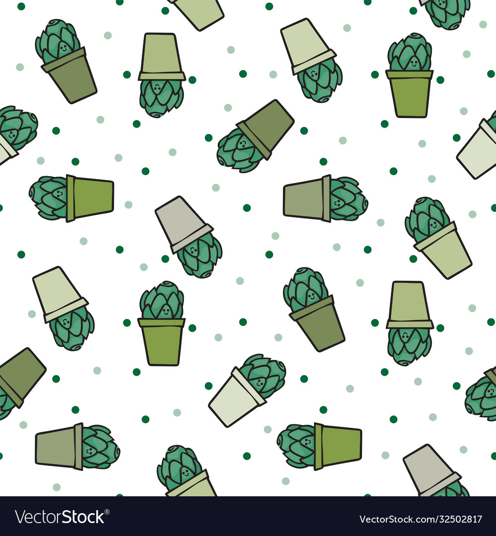 Cactus seamless pattern Royalty Free Vector Image