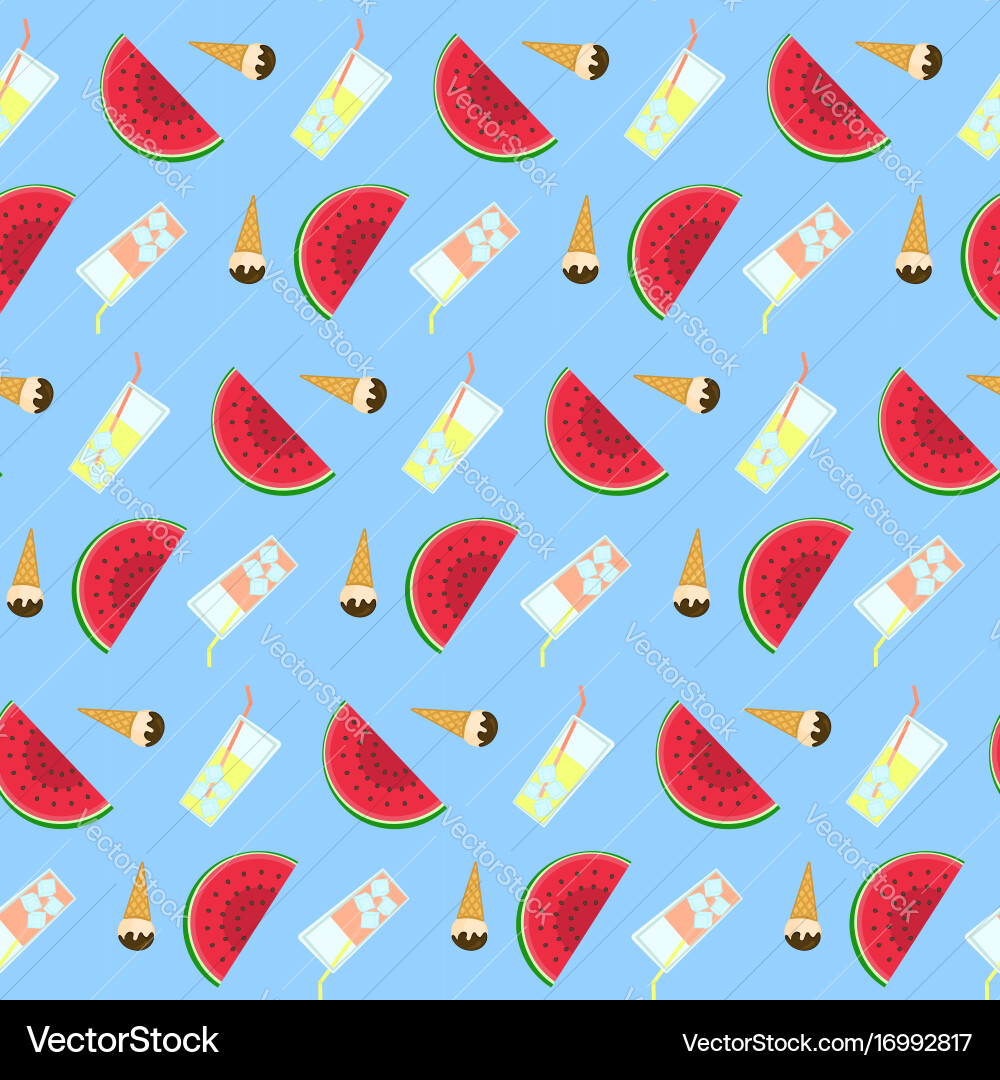 Summer freeze pattern with tasty deserts Vector Image