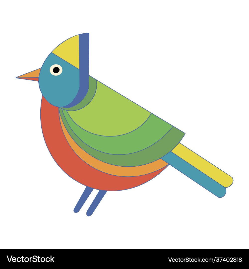 Stylized bright winter bird Royalty Free Vector Image