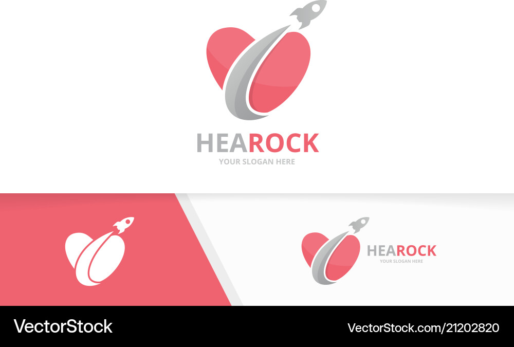 Heart and rocket logo combination love Royalty Free Vector
