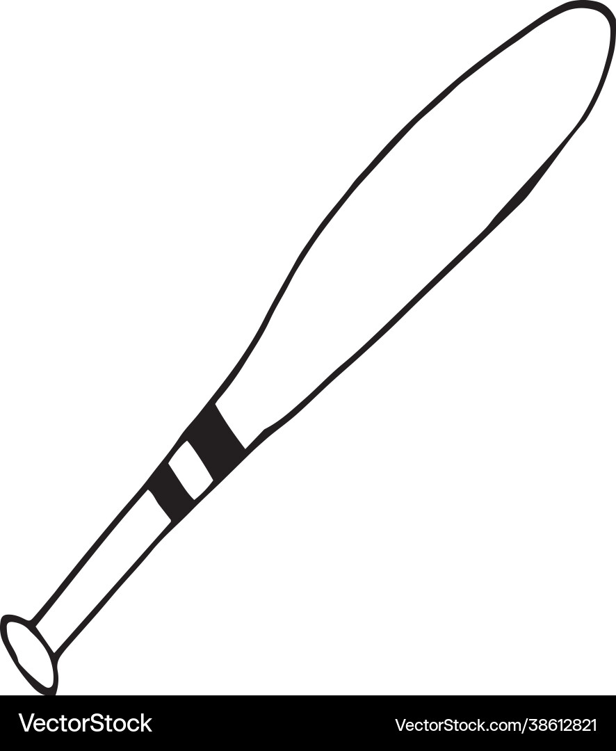 Baseball bat hand drawn doodle icon scandinavian Vector Image
