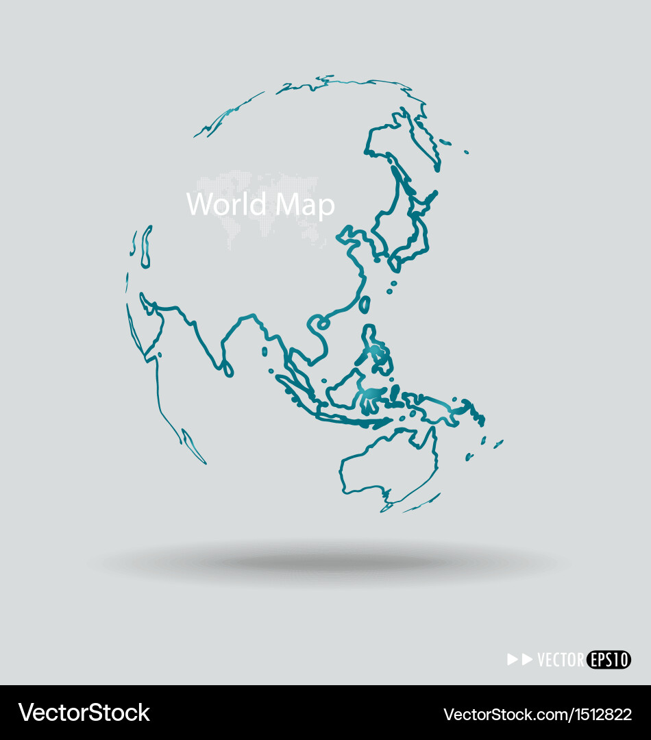 Modern globe drawing concept Royalty Free Vector Image