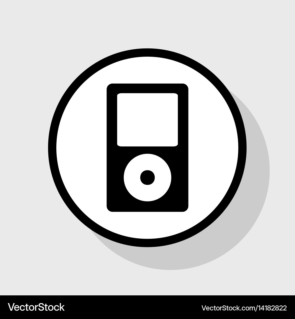 Portable music device flat black icon Royalty Free Vector