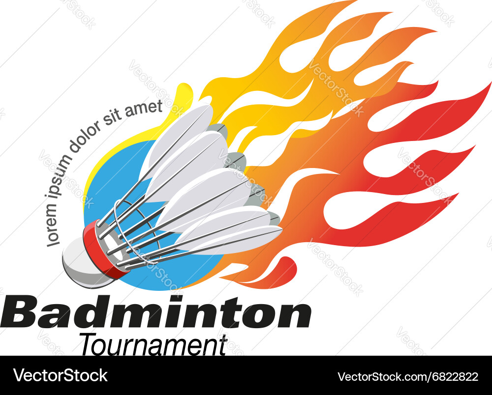 Shape Badminton tournament logo event Royalty Free Vector