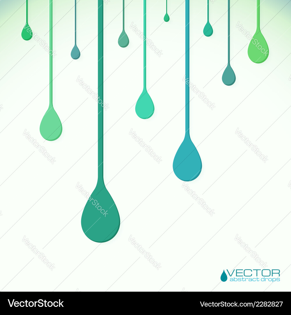 Flat style green water drops Royalty Free Vector Image