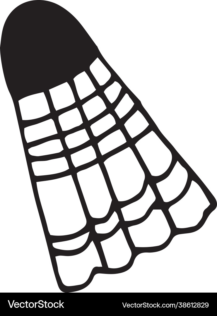 Shuttlecock badminton hand drawn doodle icon Vector Image