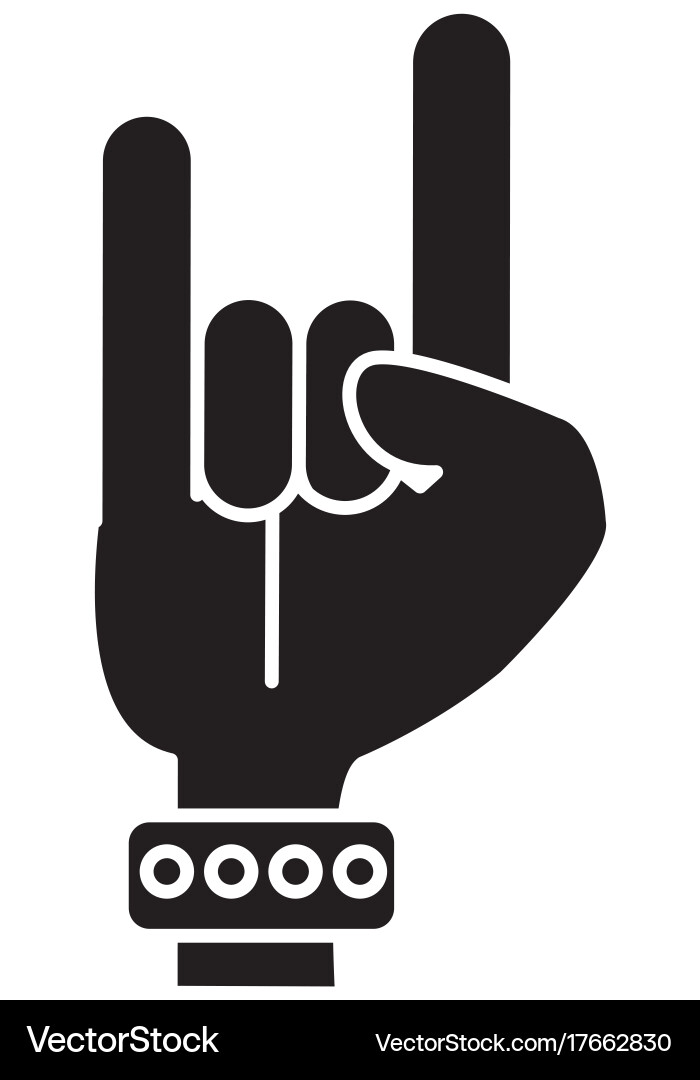 Hand rock and roll symbol isolated Royalty Free Vector Image