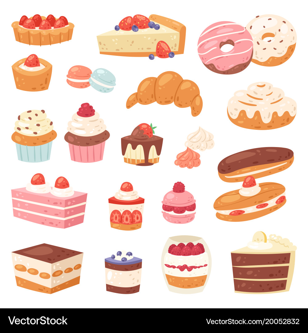 Cake chocolate confectionery cupcake Royalty Free Vector