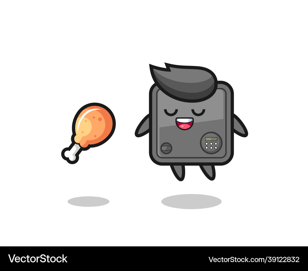 Cute safe box floating and tempted because Vector Image