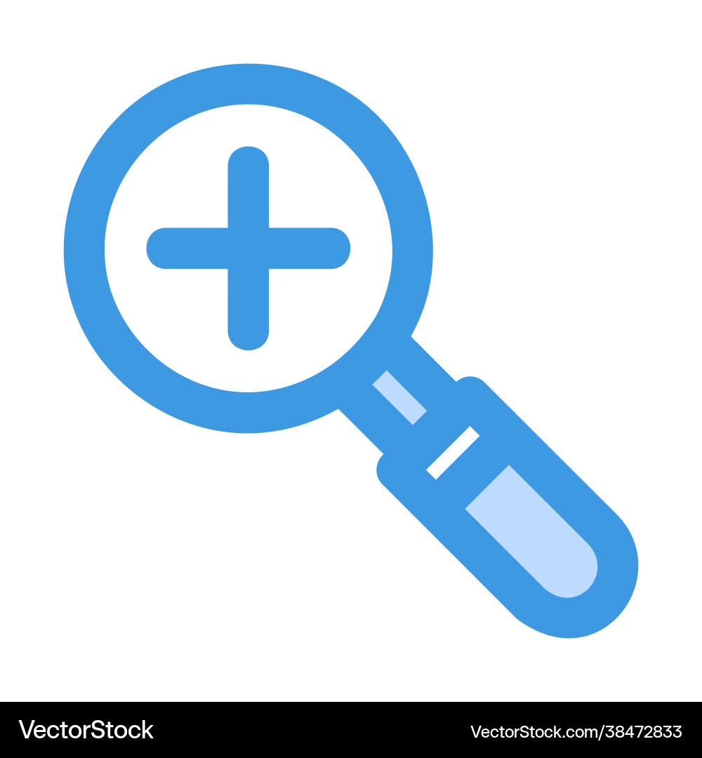 Zoom in icon in blue style for any projects Vector Image