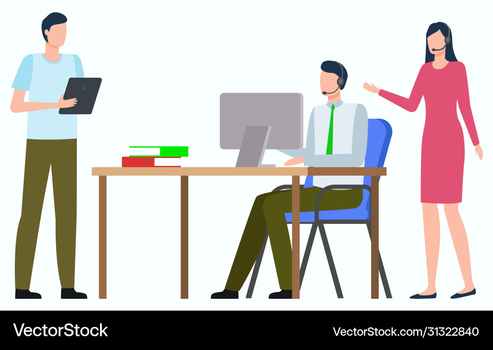 Group people in office work management Royalty Free Vector