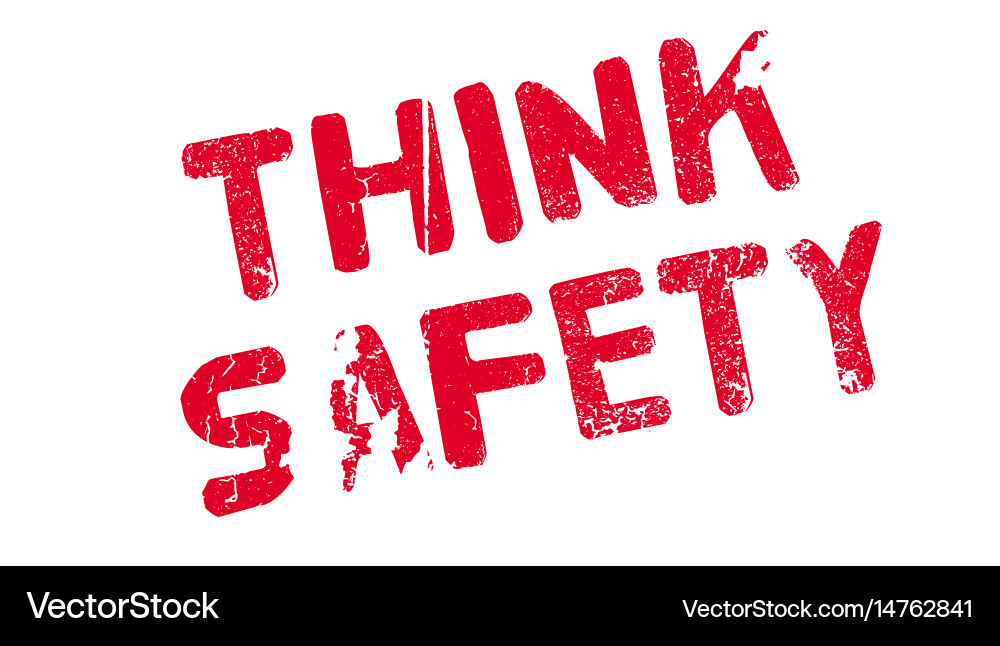 Think safety rubber stamp Royalty Free Vector Image
