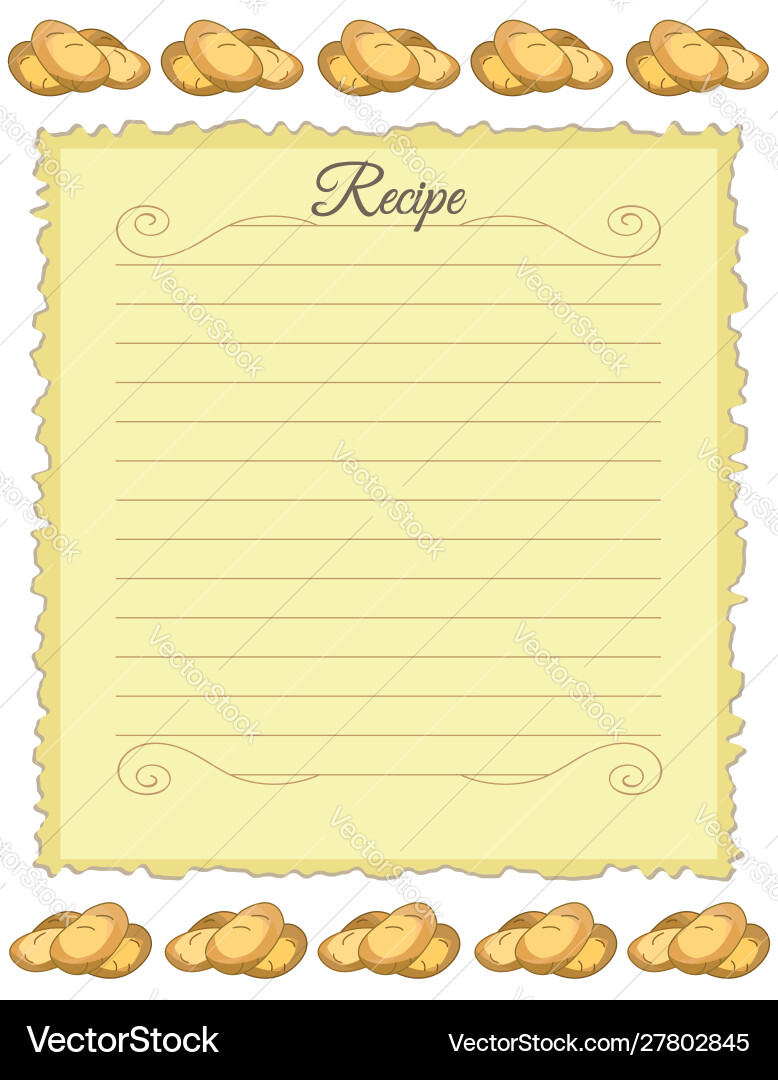 Paper for recipes form for recipes notebook Vector Image