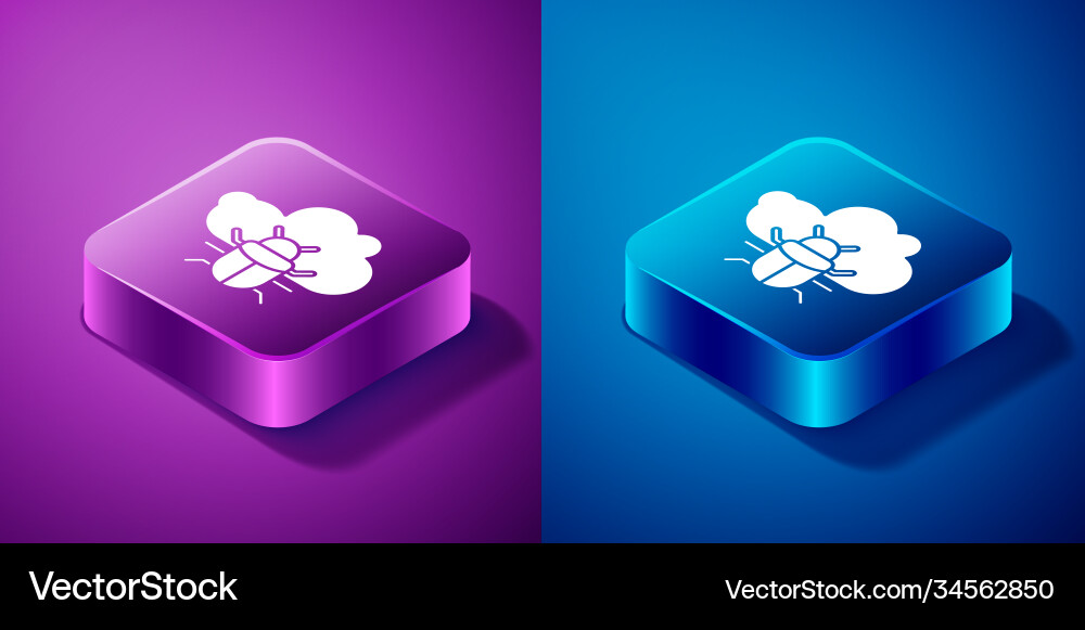 Isometric system bug on a cloud icon isolated Vector Image