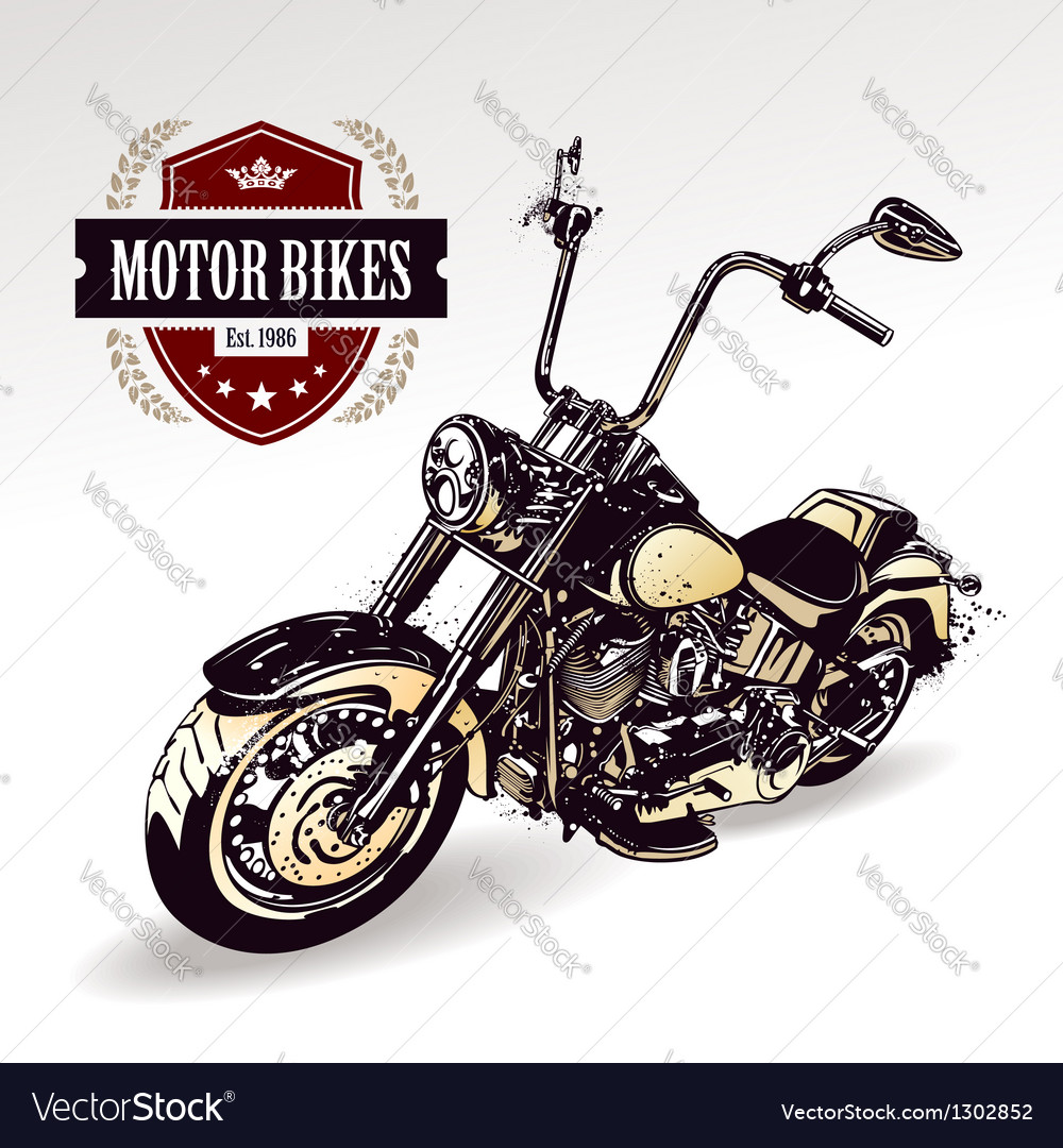 Chopper customized motorcycle Royalty Free Vector Image
