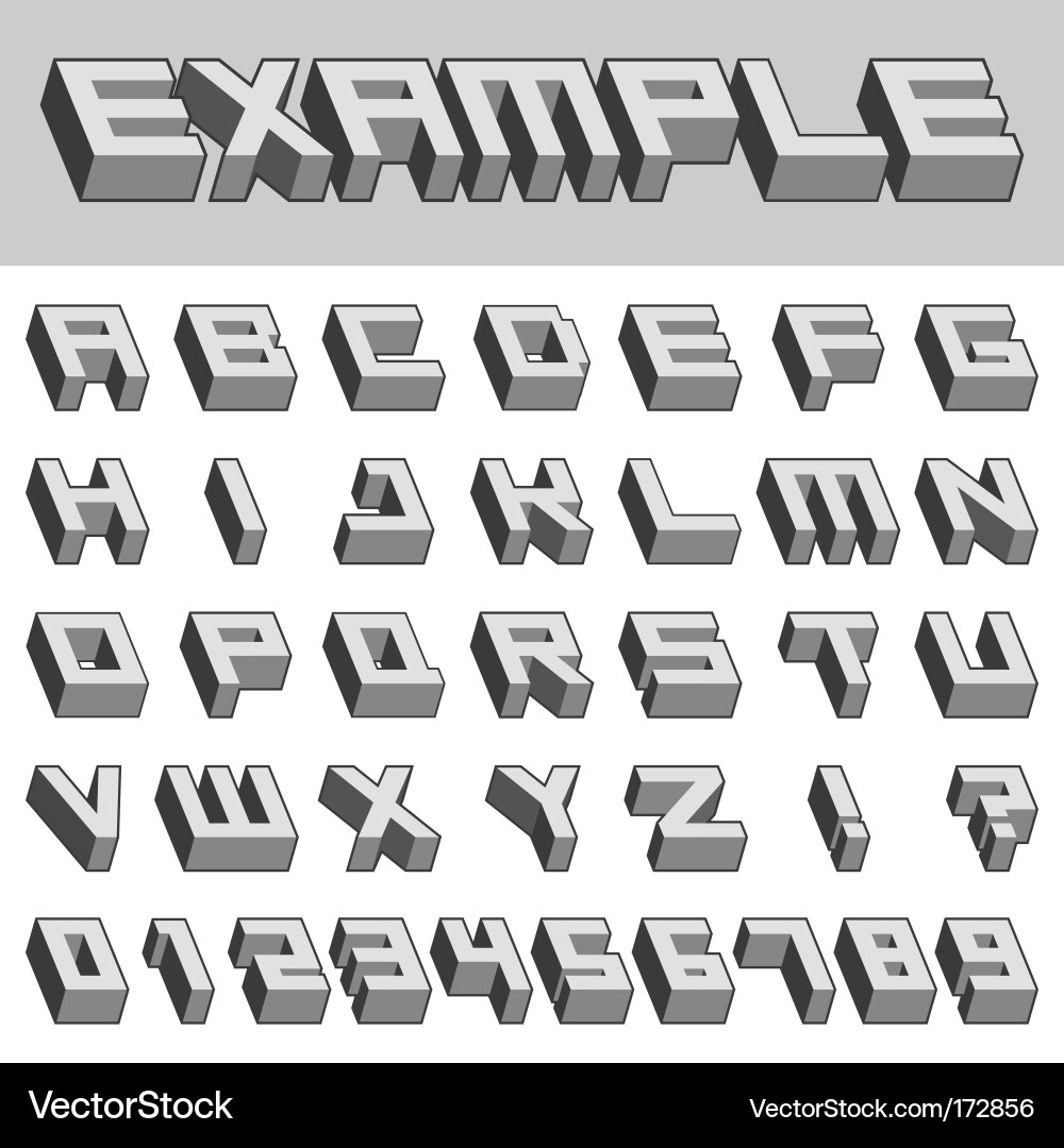 3D Alphabet Royalty Free Vector Image - VectorStock