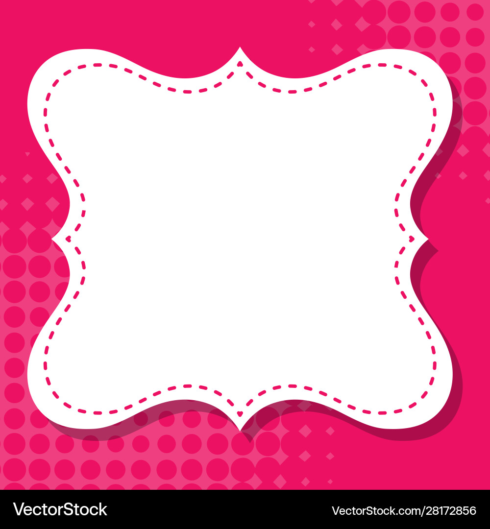 Frame template design with pink background Vector Image