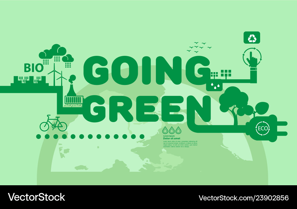 Save the world together green ecology Royalty Free Vector