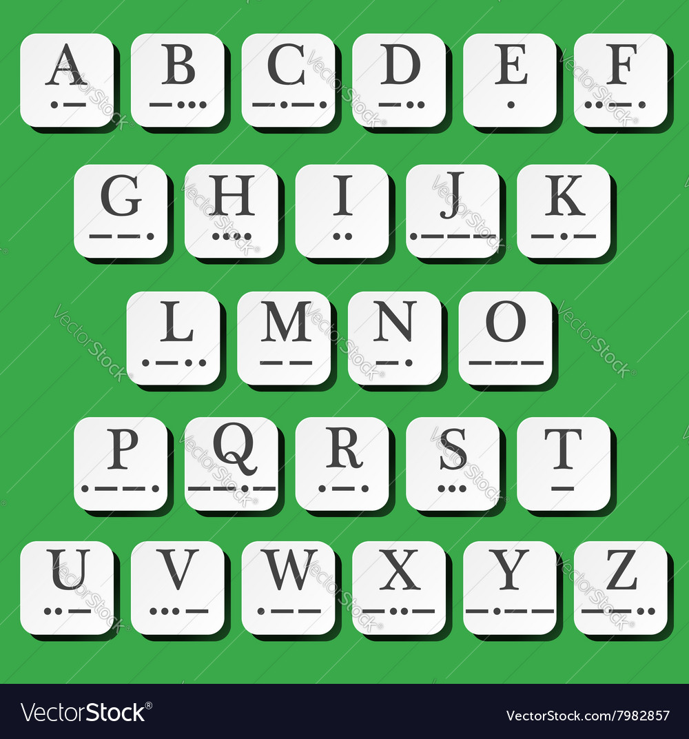 Alphabet with morse code Royalty Free Vector Image