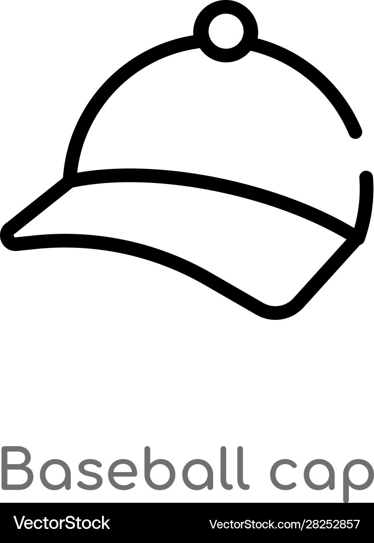 Outline baseball cap icon isolated black simple Vector Image