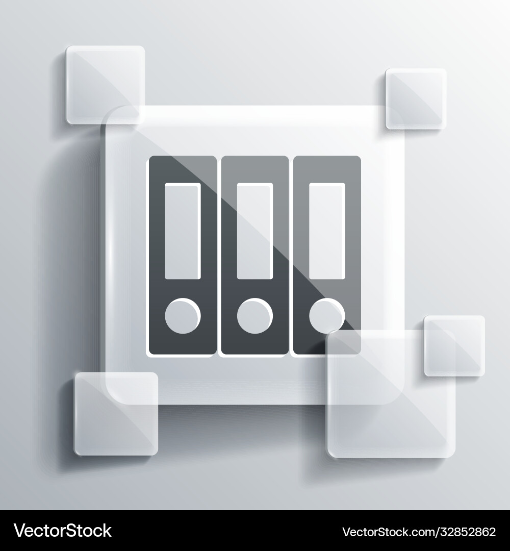 Grey office folders with papers and documents icon