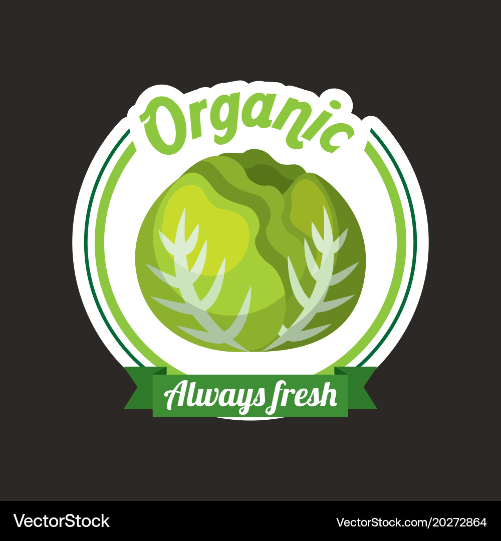 Fresh organic food emblem image Royalty Free Vector Image