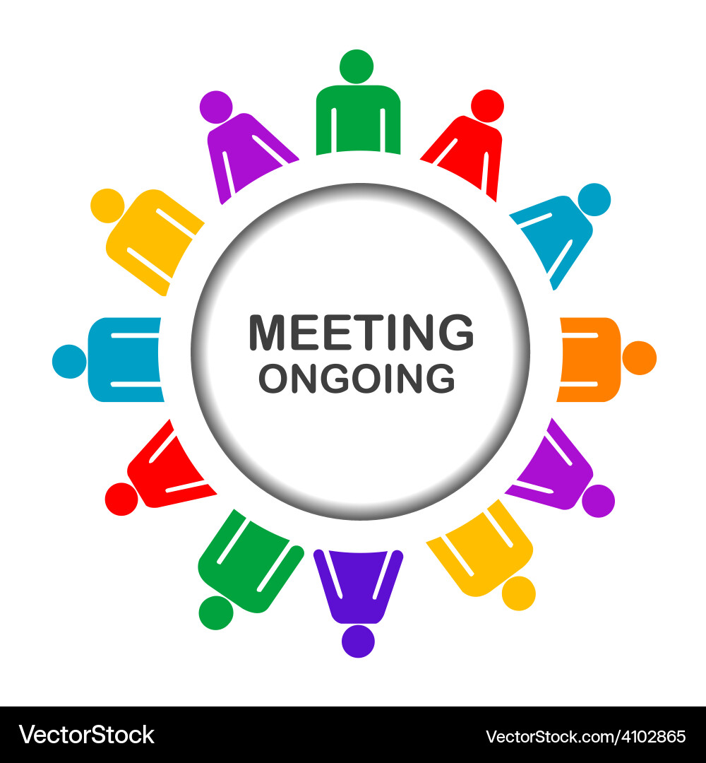 Colorful meeting ongoing icon Royalty Free Vector Image