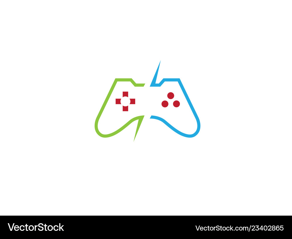 Console video games controller gadget logo Vector Image