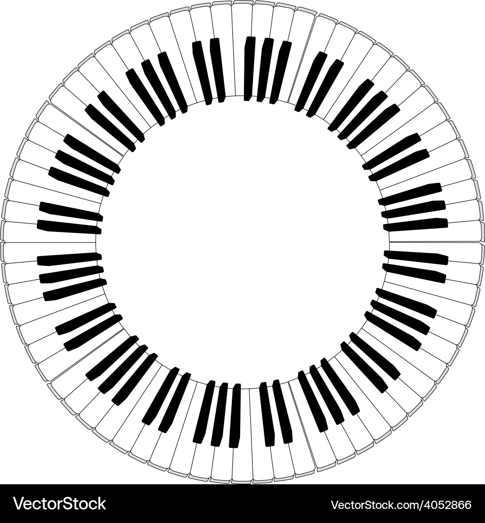 Round piano keyboard frame Royalty Free Vector Image