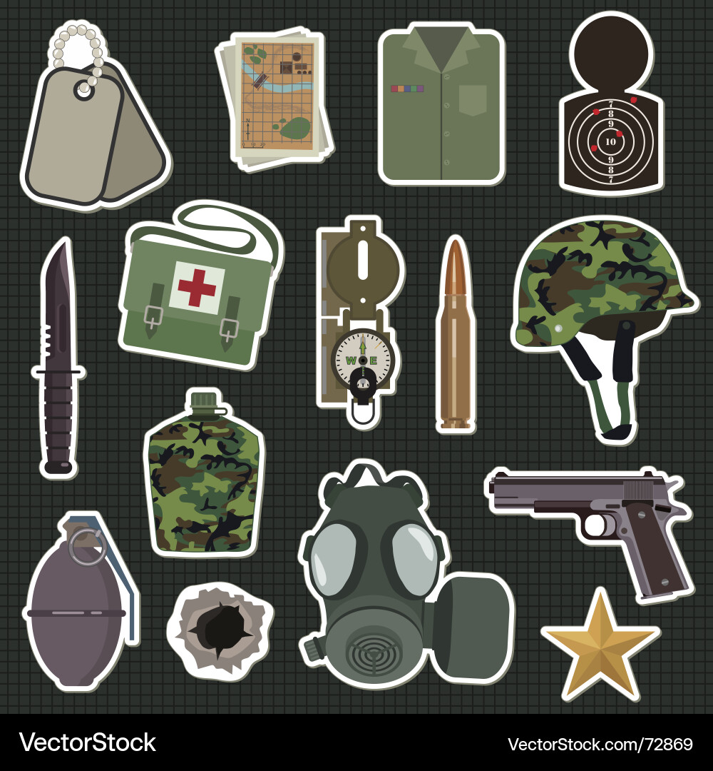 Military stickers Royalty Free Vector Image - VectorStock