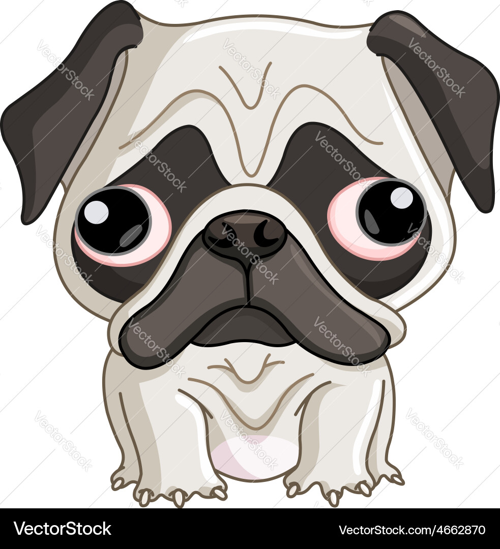 Pug dog Royalty Free Vector Image - VectorStock