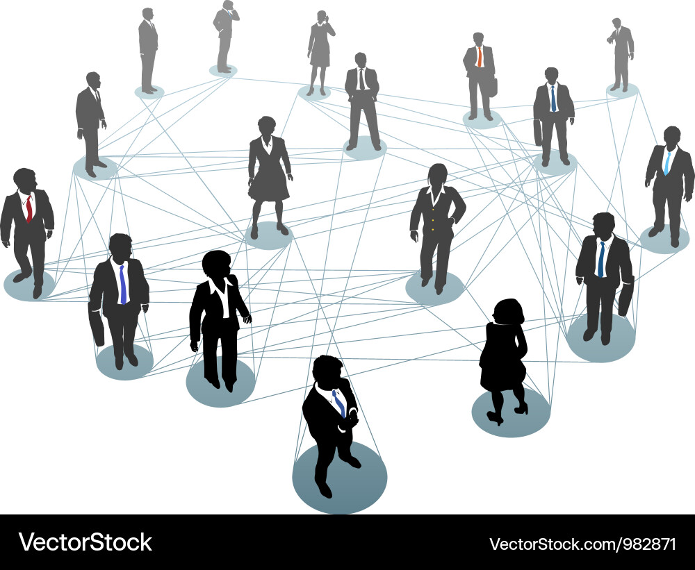 Business people network connection nodes Vector Image